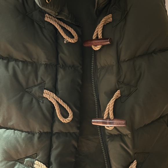 J. Crew | Jackets & Coats | Hunter Green Puffer Zip Up Vest With Rope ...